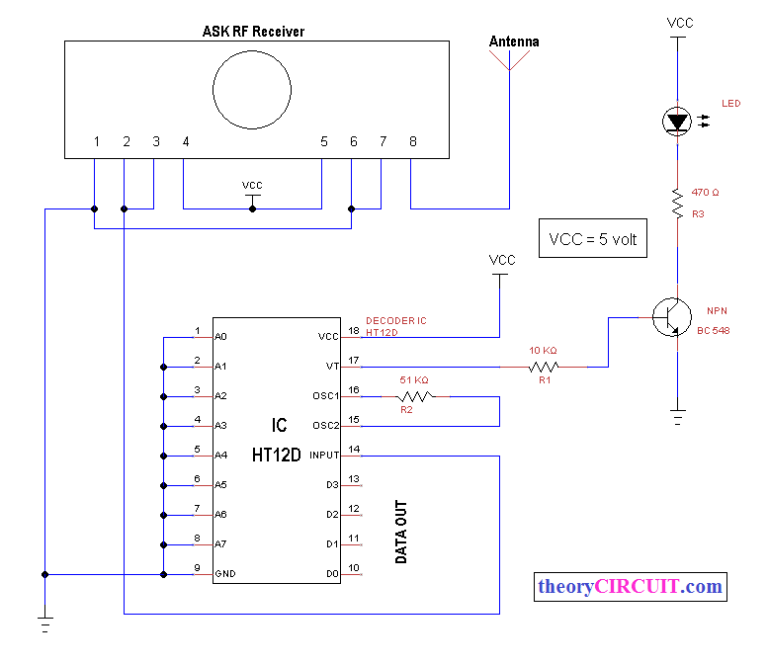Wireless switch using 434MHz ASK modules - theoryCIRCUIT - The Online ...