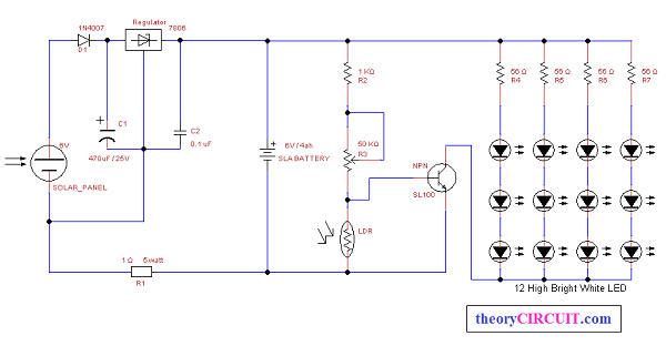 Solar Garden Lamp Circuit Diagram Circuit Diagram