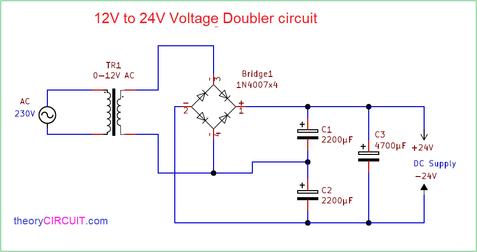 Simple Dc Voltage Doubler Circuit Diagram