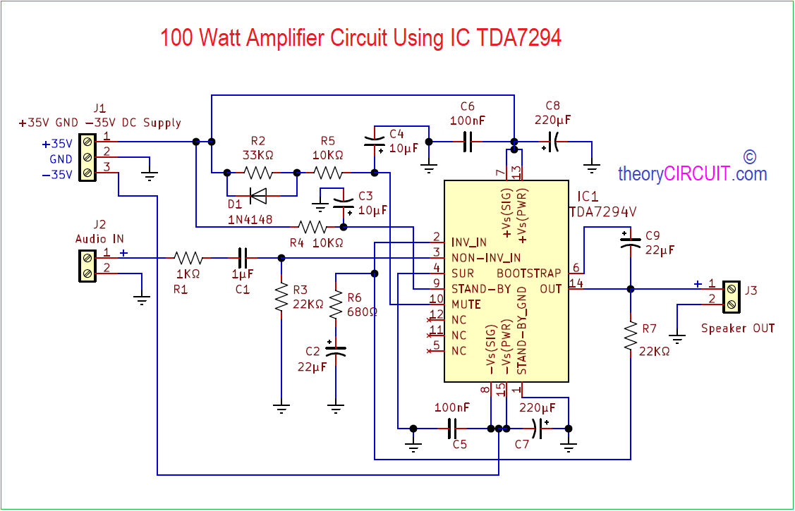 100 Watt Amplifier Circuit TheoryCIRCUIT Do It Yourself Electronics