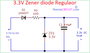 3.3V Zener diode Regulator Circuit