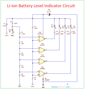 Li-ion Battery Level Indicator Circuit