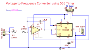 Voltage to Frequency Converter using 555 Timer