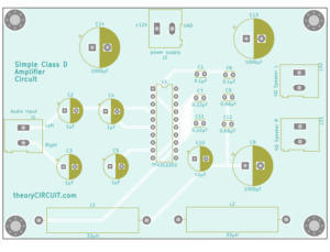 Simple Class D Audio Amplifier Circuit