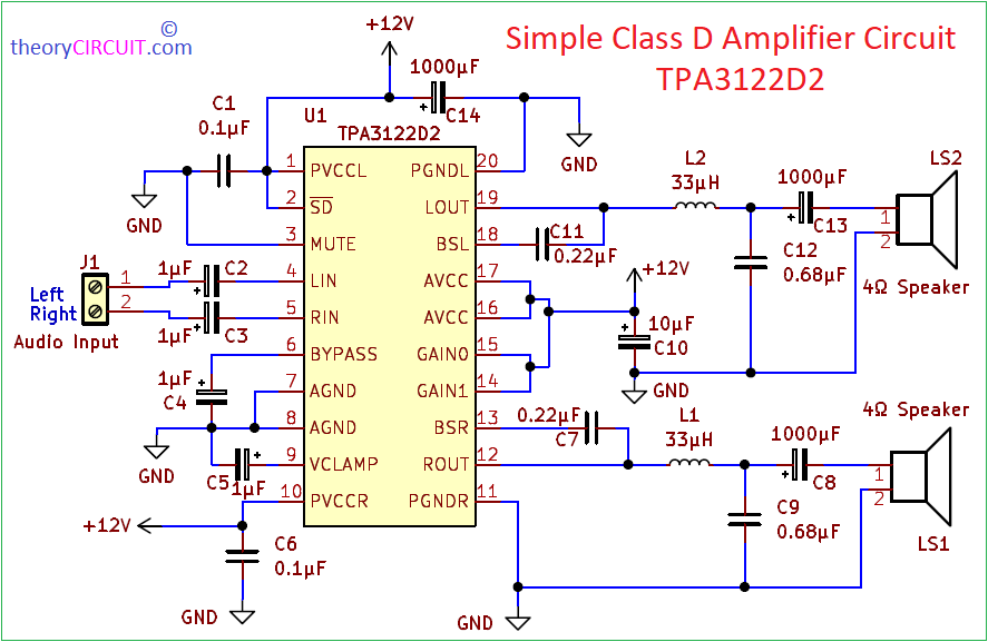 Simple Class D Amplifier Circuit TheoryCIRCUIT Do It Yourself