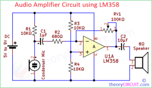 Audio Amplifier Circuit using LM358