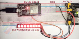 Interfacing WS2812B Neopixel LED Strip with ESP32