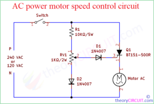 Ac power motor speed control circuit