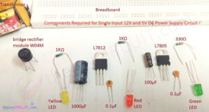 Single Input 12V and 5V DC Power Supply Circuit