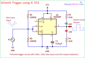 Schmitt Trigger using IC 555