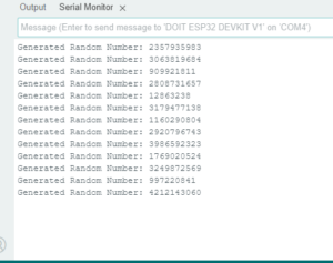 Random Number Generator using ESP32