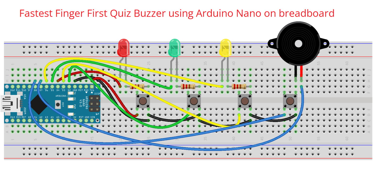 Fastest Finger First Quiz Buzzer using Arduino Nano