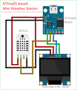 ATtiny85 based Mini Weather Station Display